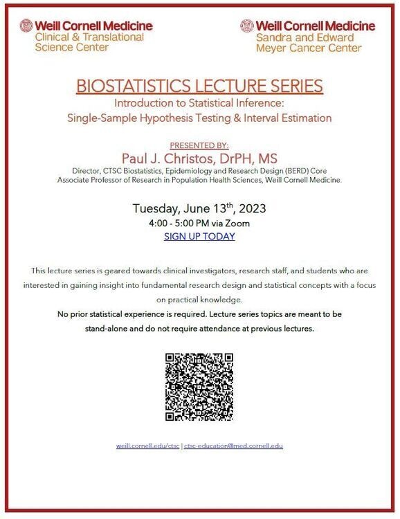 Biostatistics Lecture Series Introduction To Statistical Inference