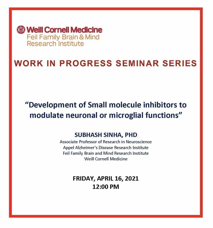 BMRI Work in Progress Seminar | Research | Weill Cornell Medicine